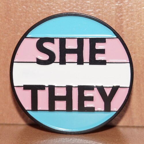 Pronoun Pin She/they Small Enamel Pin Simple - Etsy Australia