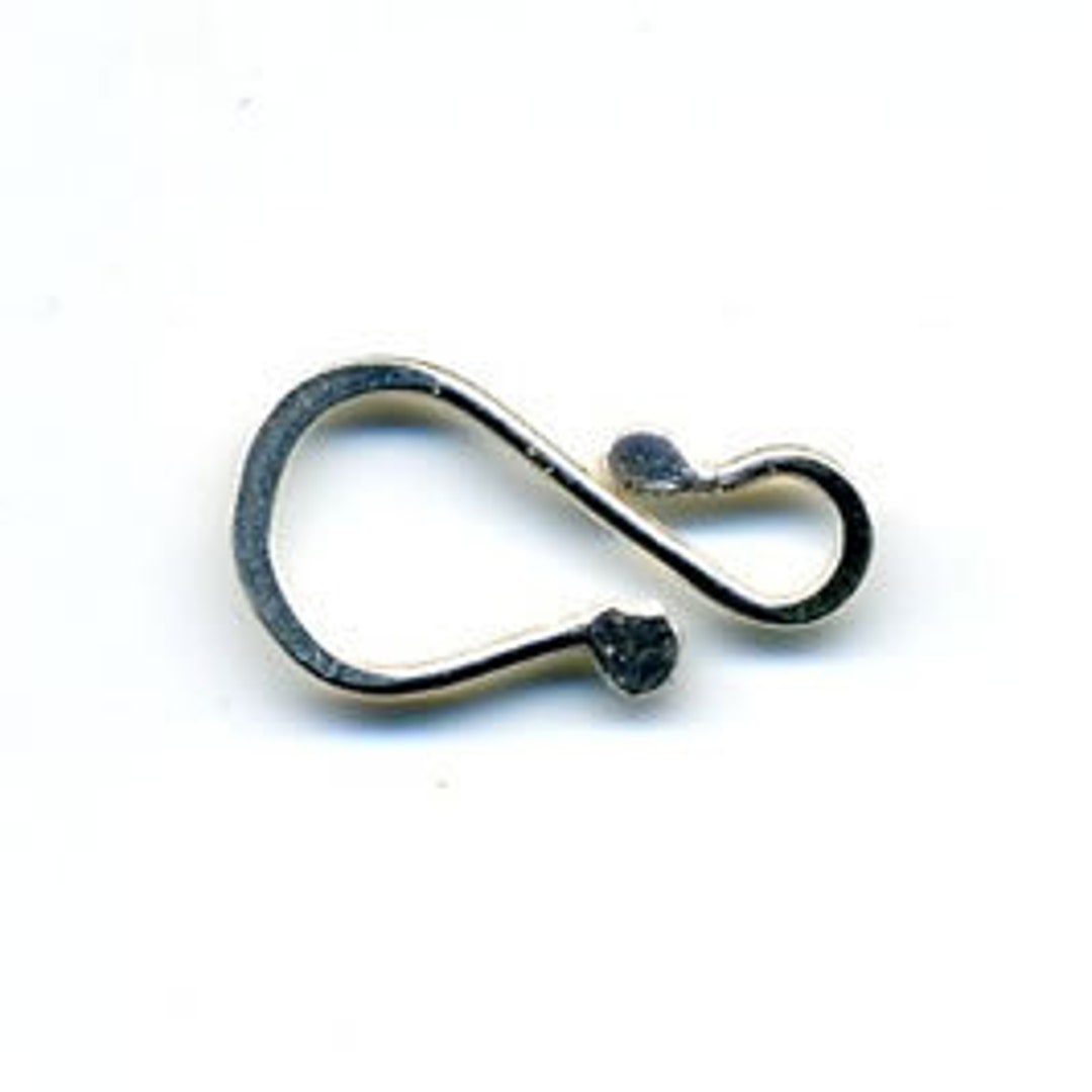Handmade Sterling Silver Small Balled Hook Clasp, Artisan Silver Hook ...
