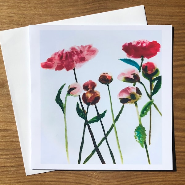 Peony Card - Etsy UK