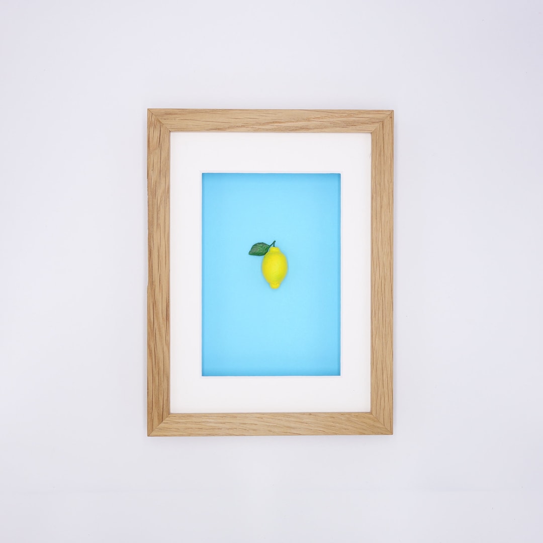 Citron miniature dans un cadre en bois véritable // unique - Etsy France