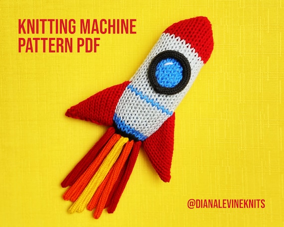 Knit Rocketship PATTERN PDF for 46 or 48 Needle 22 Needle | Etsy