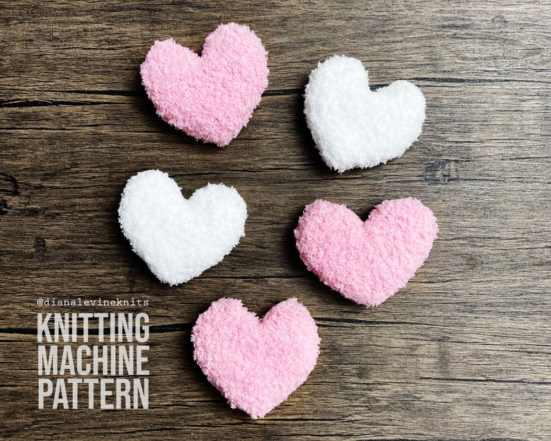 Fuzzy Hearts! KNITTING MACHINE PATTERN for 22 Needle Circular Knitting ...
