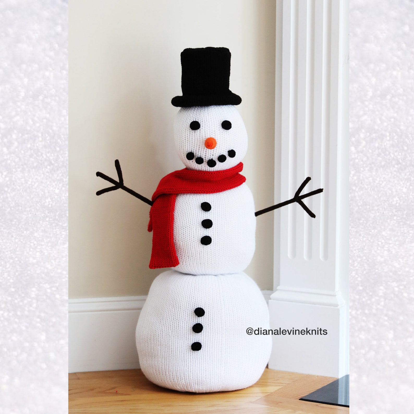 Life-size Snowman! (2.5' Tall) PATTERN PDF for 46/48 and 22 Needle ...