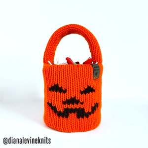 Halloween Jack-o'-lantern Trick-or-treat Bucket Bag (circular Knitting ...