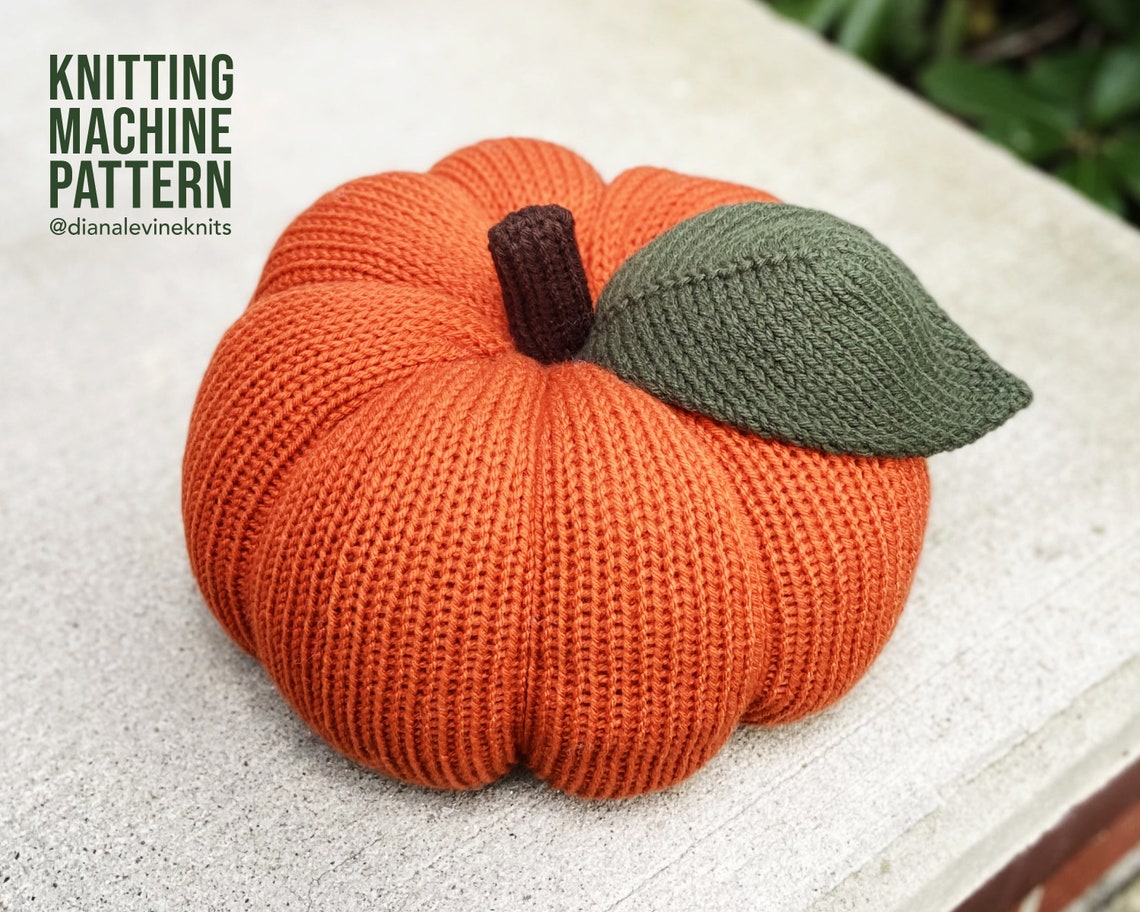 Large Pumpkin & Leaf PATTERN PDF for 22 40 and 46/48 Needle - Etsy
