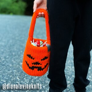 Halloween Jack-o'-lantern Trick-or-treat Bucket Bag (circular Knitting ...