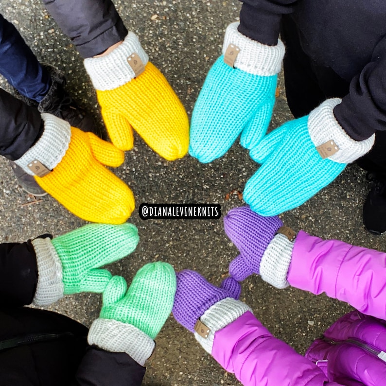 Family-sized Knitting Machine Mittens addiexpress or Sentro - Etsy