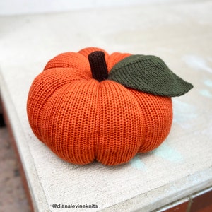 Large Pumpkin & Leaf (PATTERN PDF for 22, 40, and 46/48 Needle Addi and ...