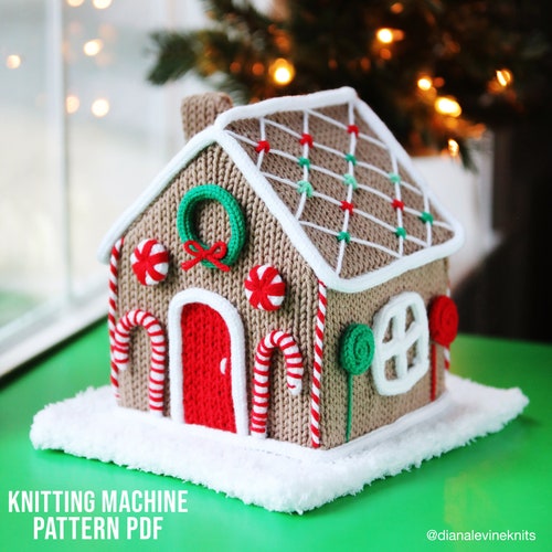 Knitting Machine Gingerbread House Ornaments PATTERN PDF for - Etsy