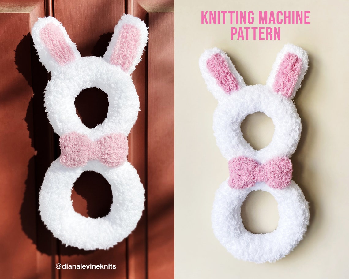 Easter Bunny Wreath! (KNITTING MACHINE PATTERN for 22, 40, and 46 or 48 ...
