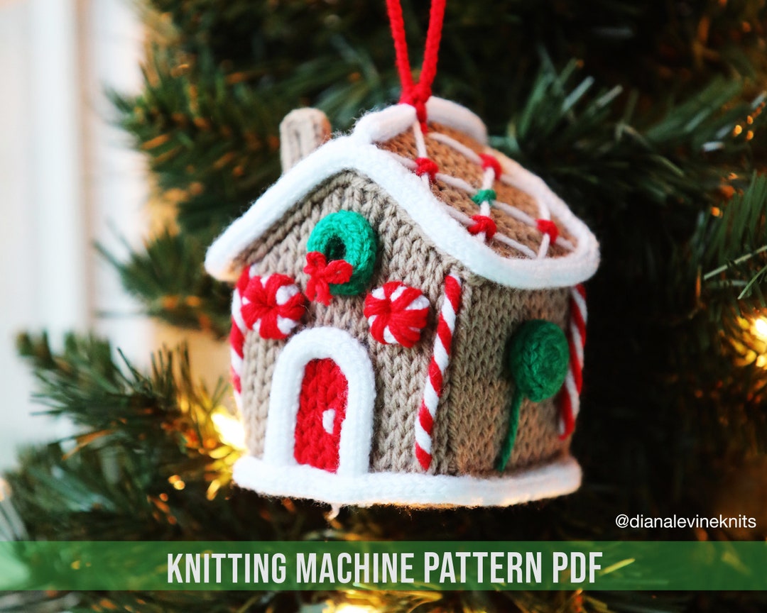 Knitting Machine Gingerbread House Ornaments! (PATTERN PDF for ...