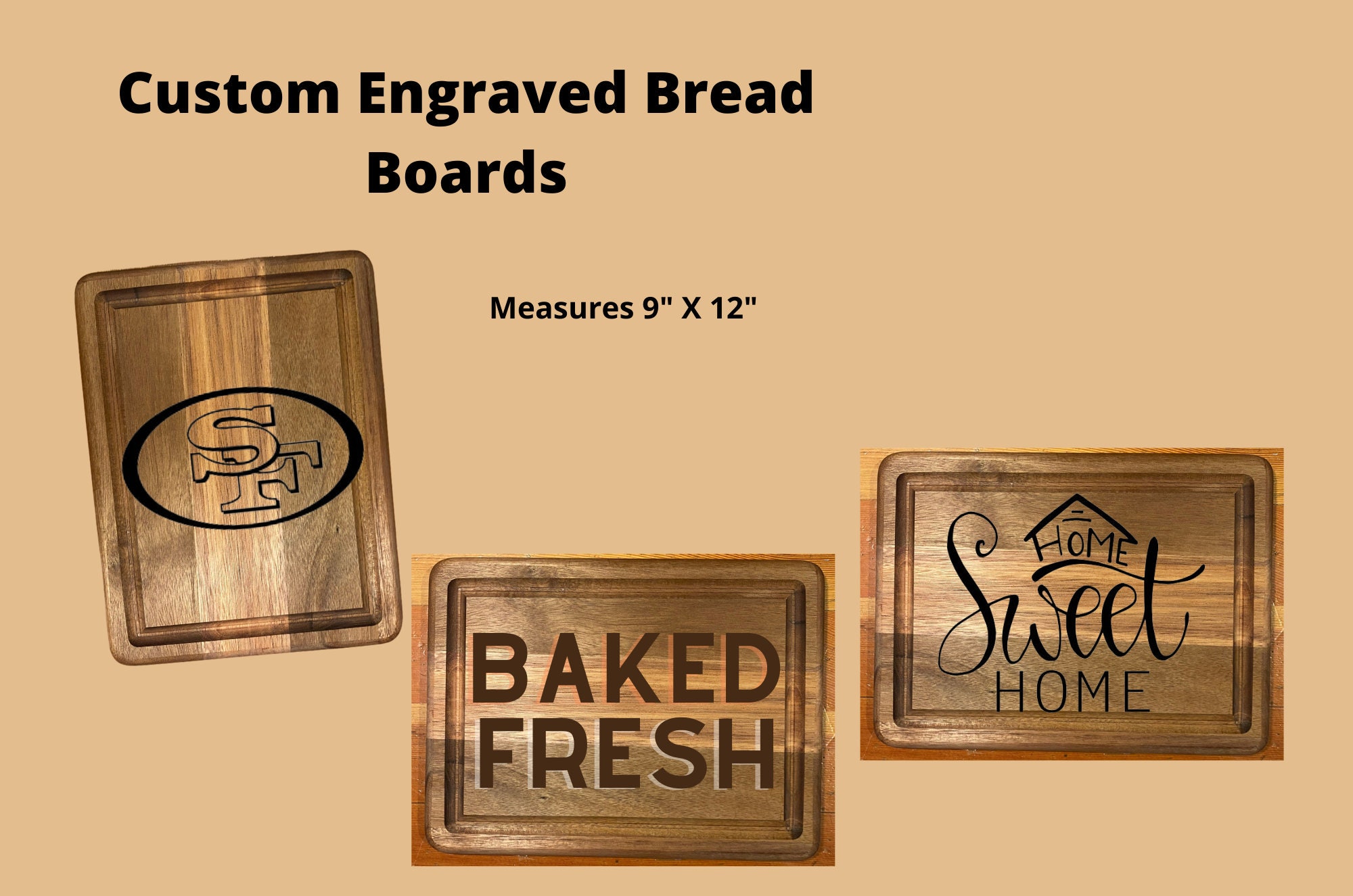 Custom Engraved Acacia Bread Boards, Personalized, Anniversary Gifts ...