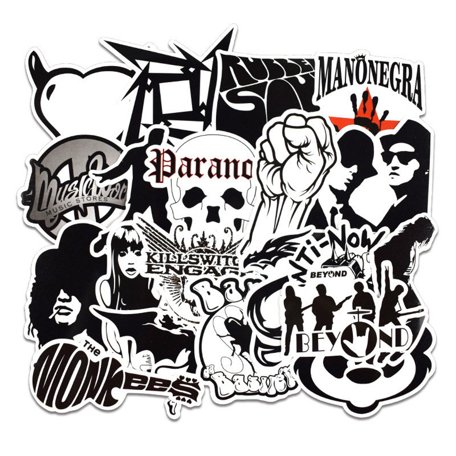 50 PCS Rock Band Logo Stickers Decal Lot Punk Music Vinyl | Etsy