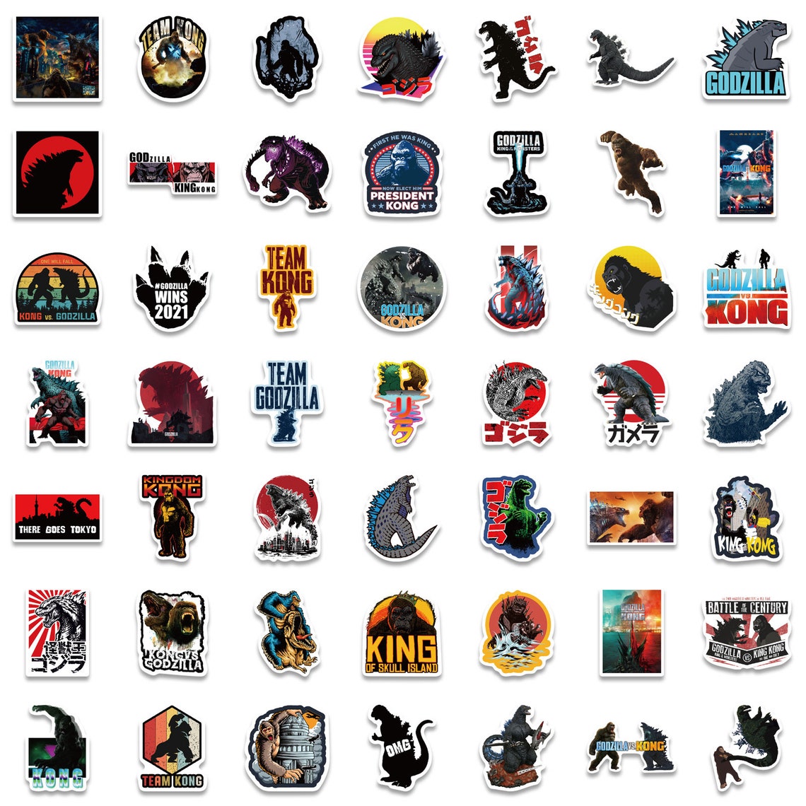 100 PCS Godzilla Stickers | Etsy