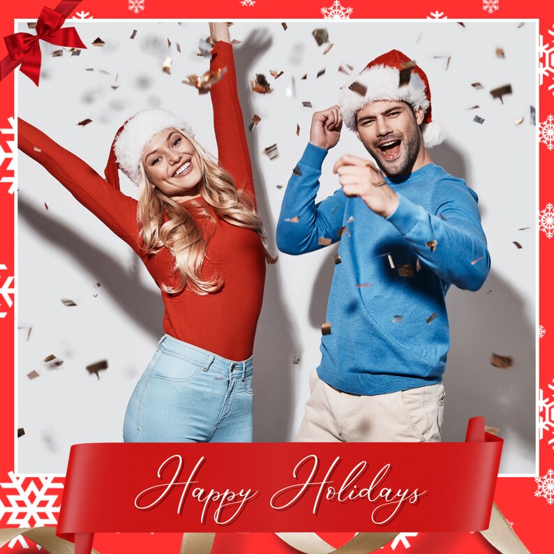 360 Booth Winter Holiday Overlay Red Christmas Editable Canva Template ...