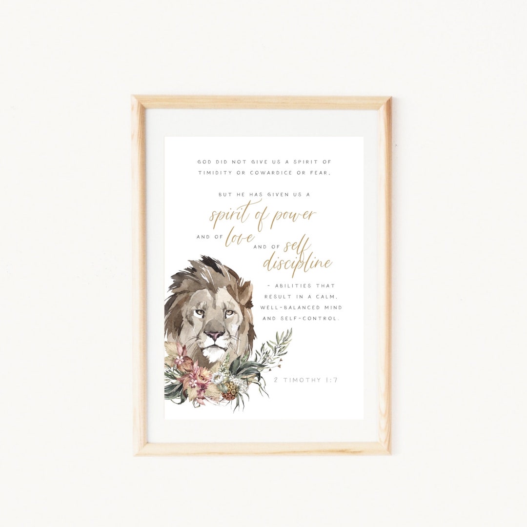 2 Timothy 1:7 | Christian Printable Quotes Wall Decor | Spirit of Power ...