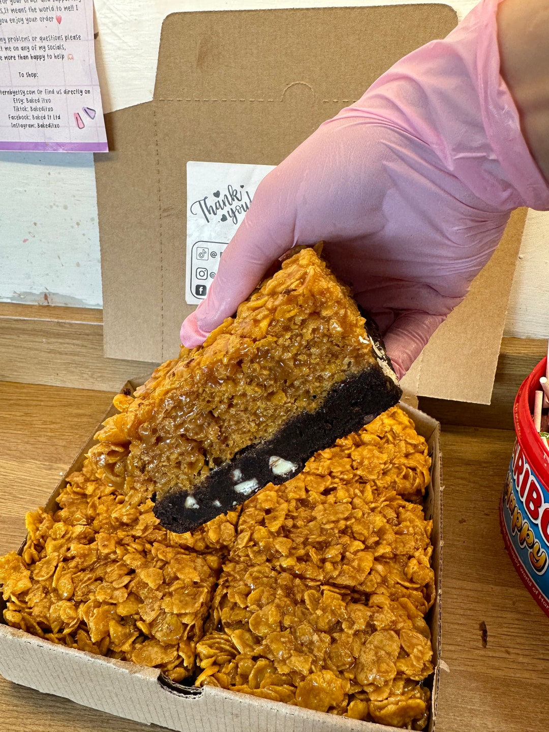 Caramel or Chocolate Cornflake Crunch Handmade Brownies Tray of 3/6 ...