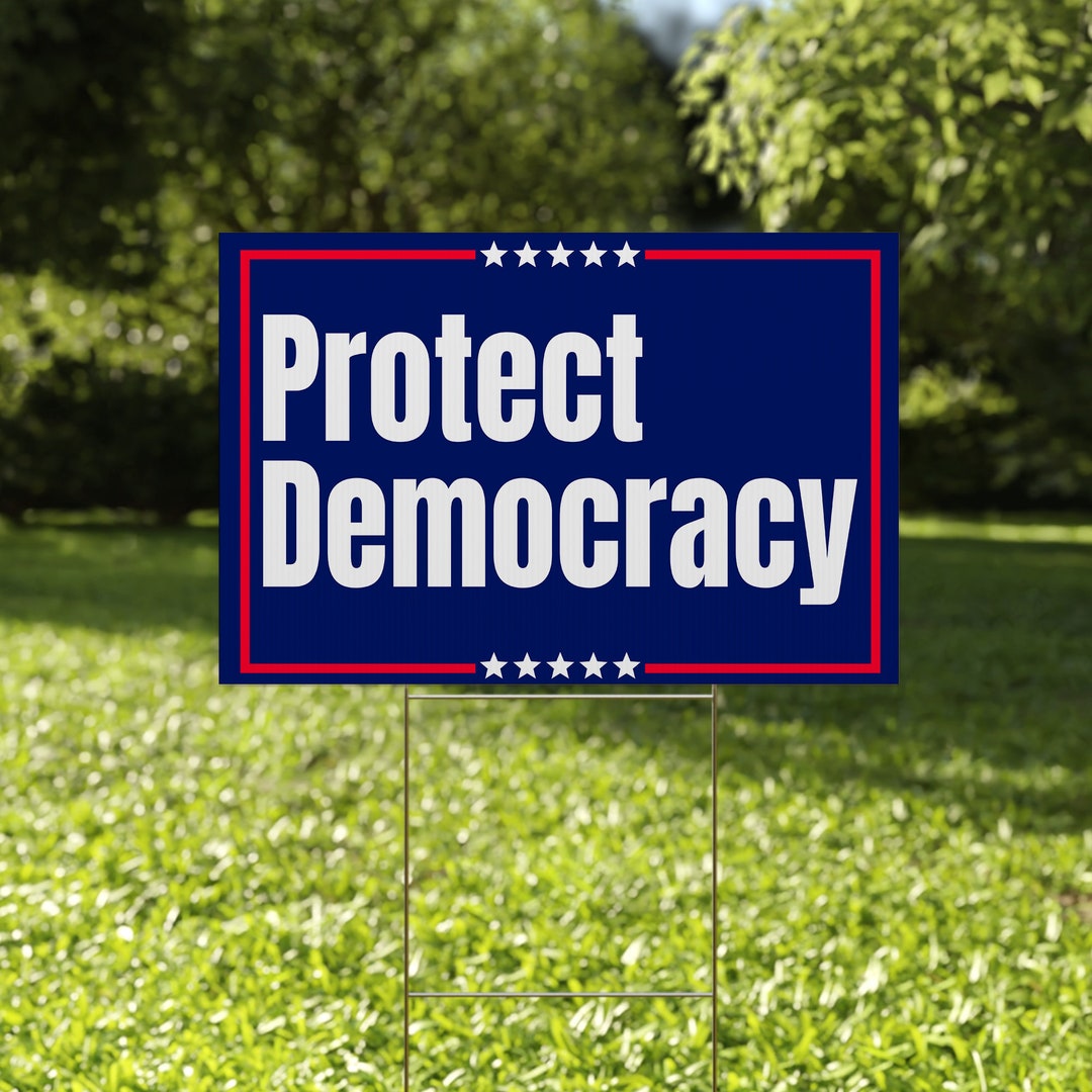 Protect Democracy Political Yard Sign Democrat, Republican US Flag Yard ...