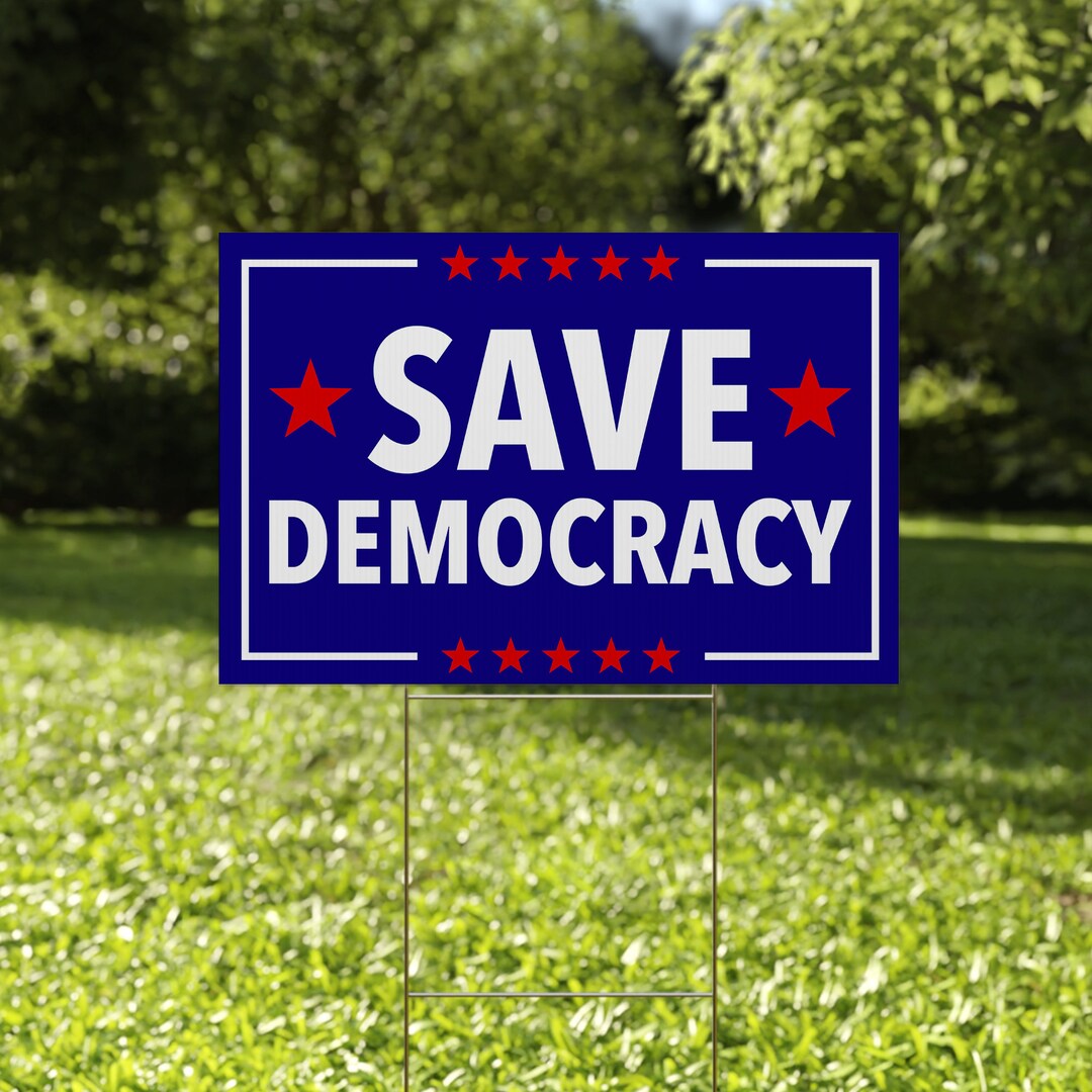 Save Democracy Yard Sign Vote Democrat Sign, 2024 President Election ...