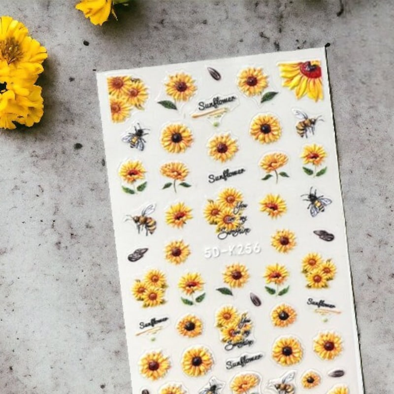 Flower Nail Decals - Etsy