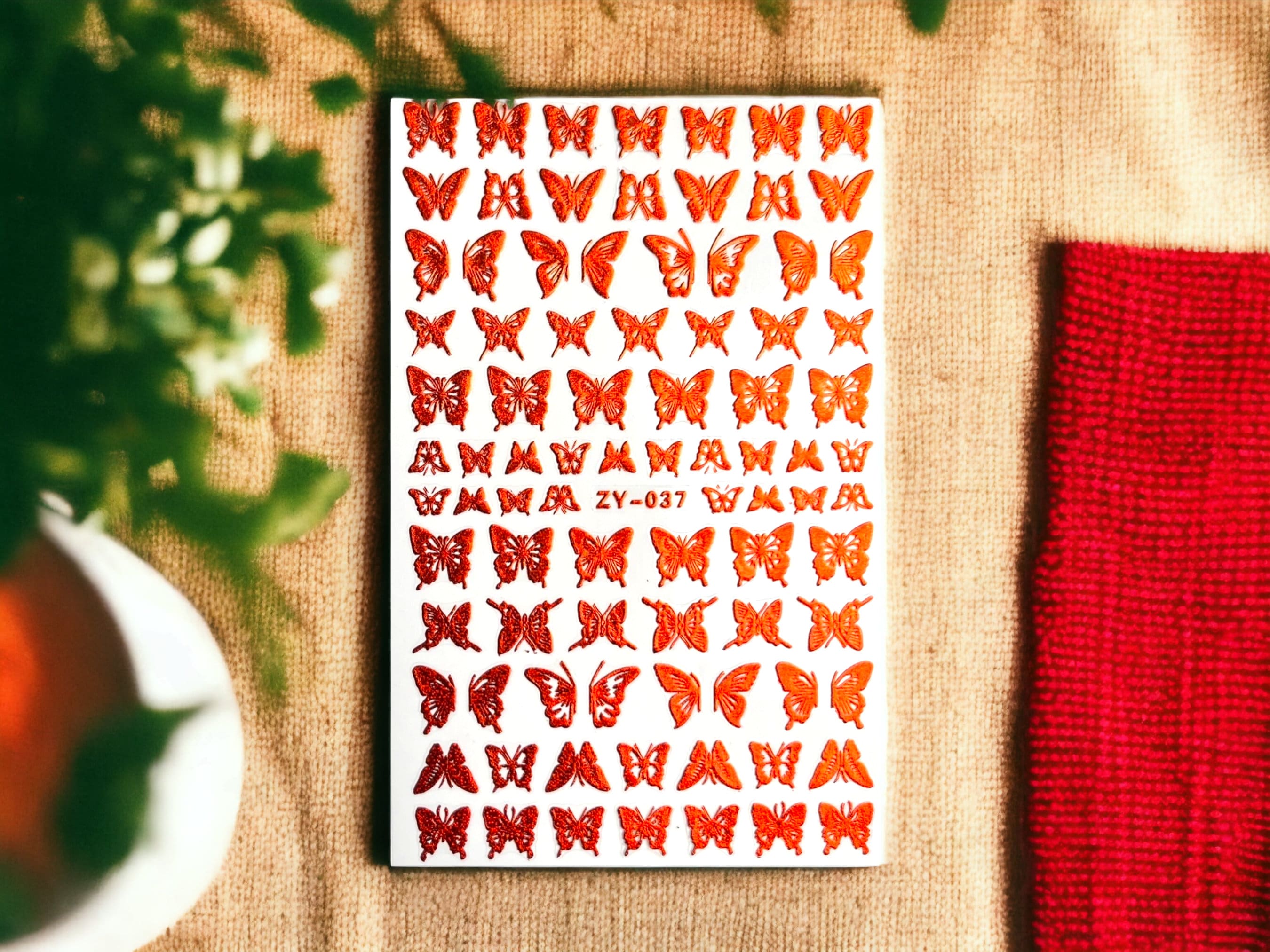 3D Butterfly Sticker, Red Butterfly Sticker, Butterfly Nail Sticker ...