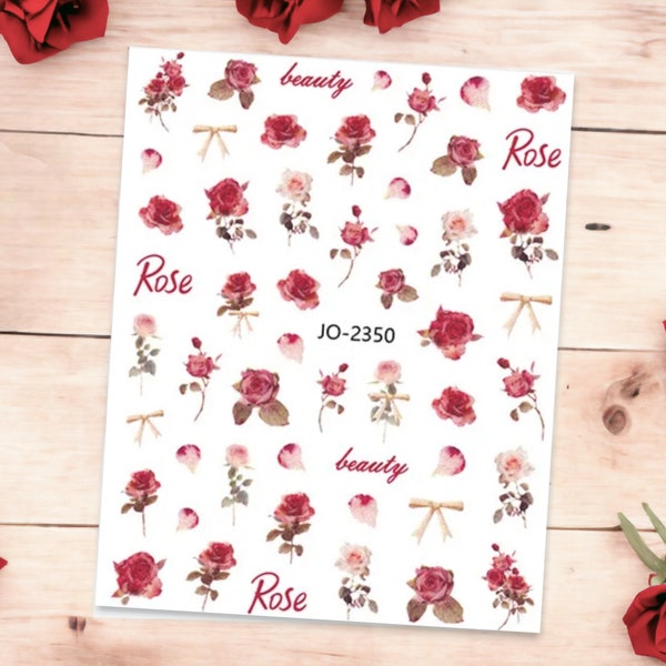 Rose Nail Art - Etsy