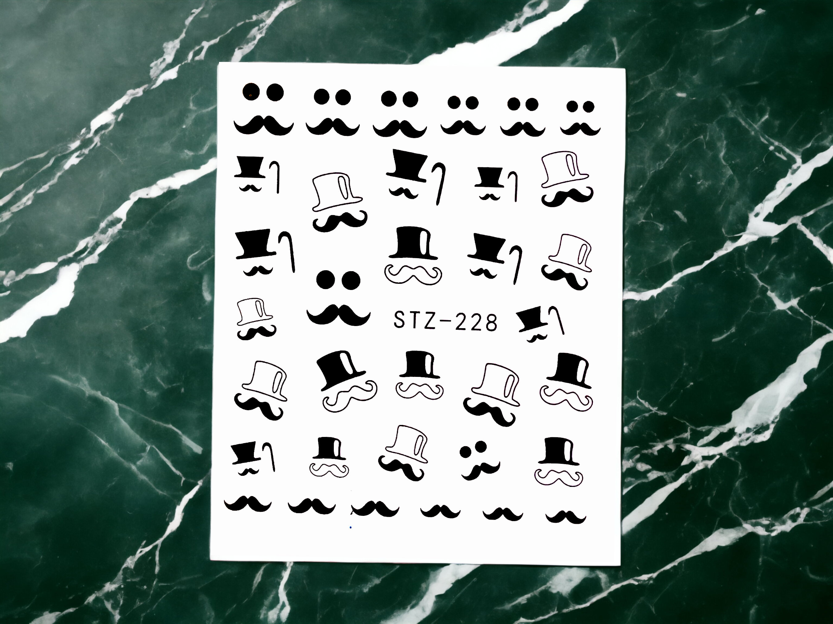 Mustache Water Decal Sticker, Mustache Water Decal Nail Sticker ...