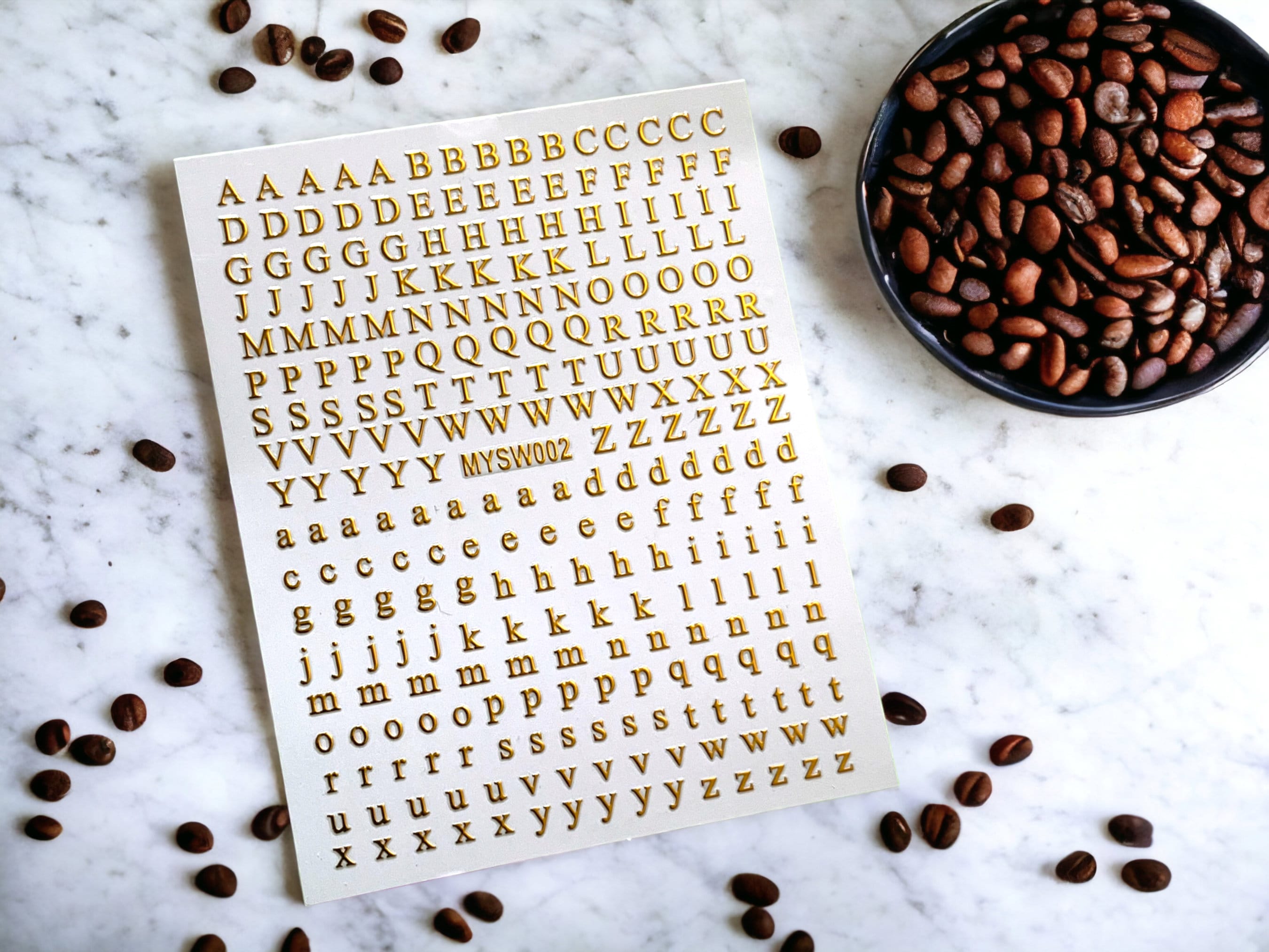 Gold Letters Sticker, Gold Alphabet Sticker, Gold Letters Nail Sticker ...