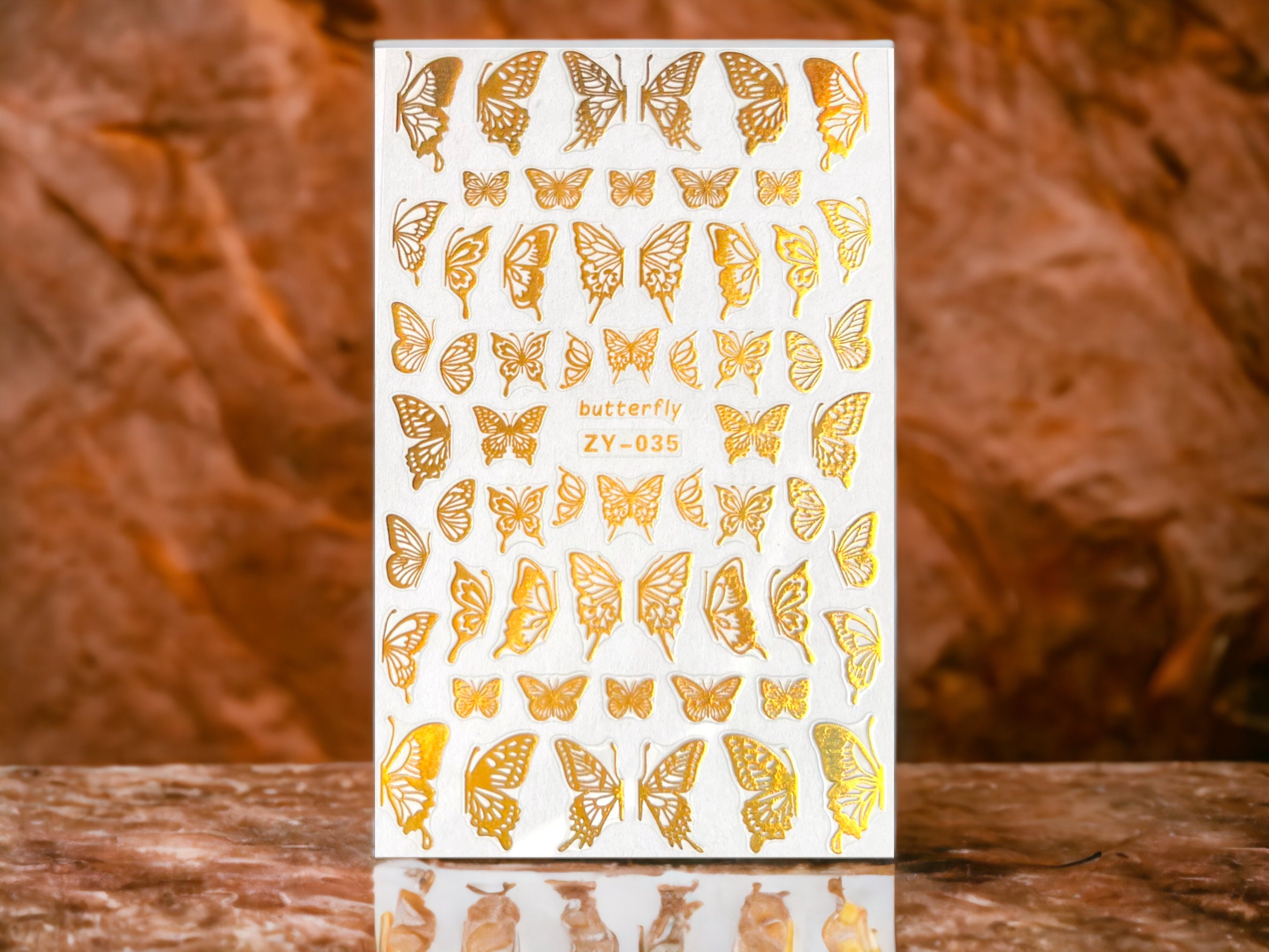 Gold Butterfly Sticker, 3D Butterfly Sticker, Butterfly Nail Sticker ...