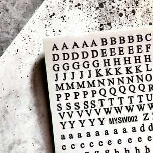 Black Letters Sticker, Black Alphabet Sticker, Black Letters Nail ...