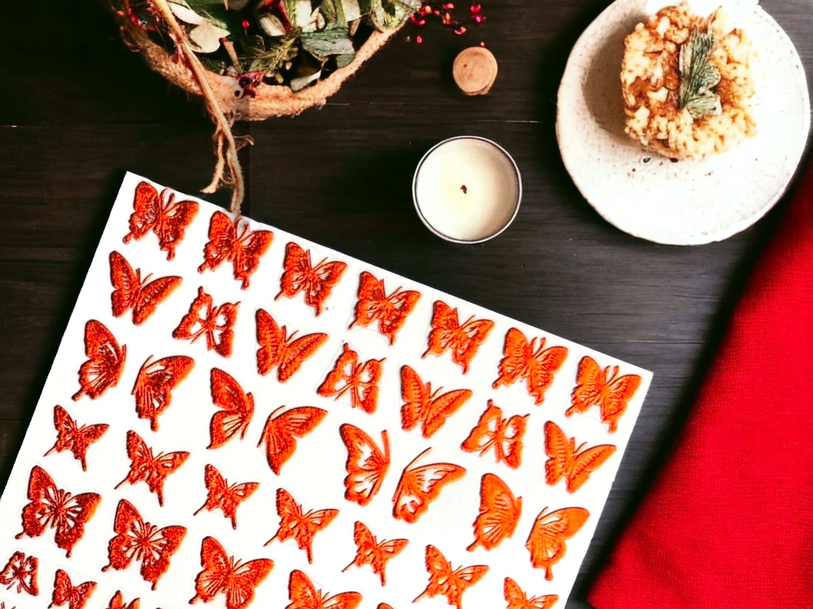 3D Butterfly Sticker, Red Butterfly Sticker, Butterfly Nail Sticker ...