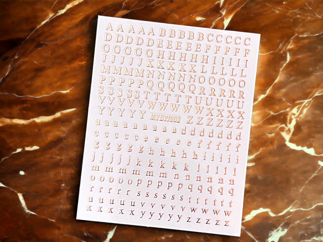 Rose Gold Letters Sticker, Rose Gold Alphabet Sticker, Rose Gold ...