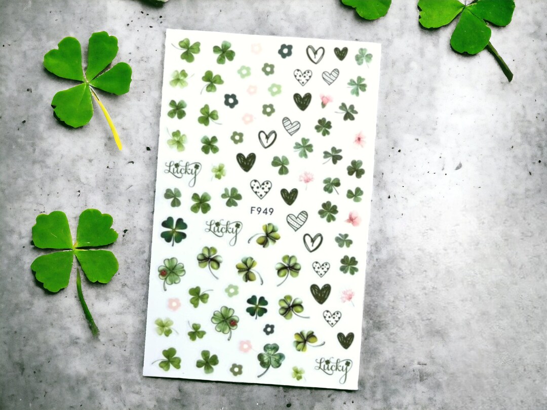 Clover Nail Sticker, Clover Nail Stickers, Clover Nail Decals,clover ...