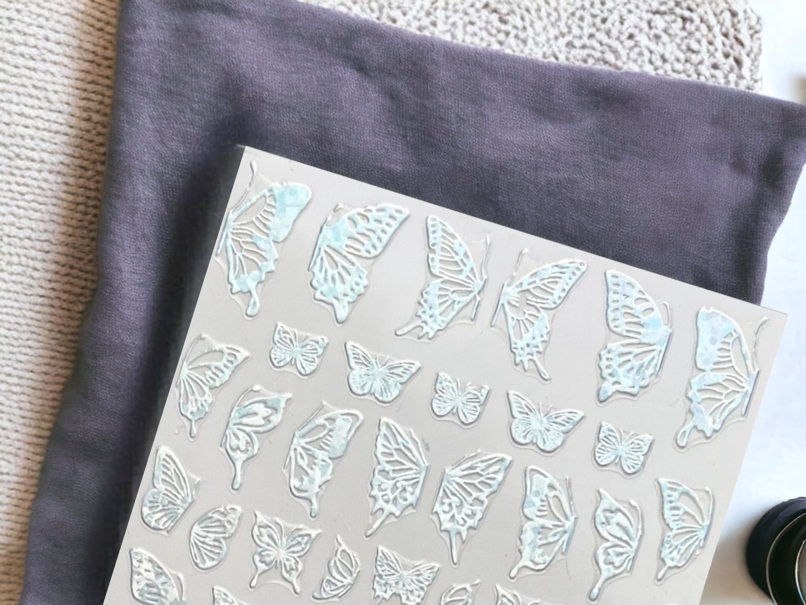 Silver Holographic Butterfly Sticker, Silver Butterfly Nail Sticker ...