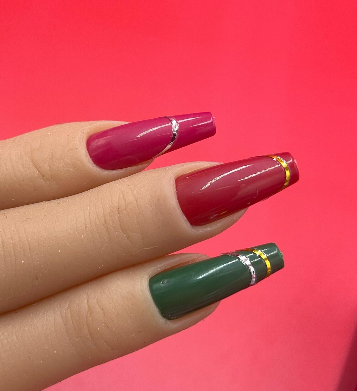 Gold/silver/rose Gold Stripe Line Nail Sticker, Silver Line Sticker ...