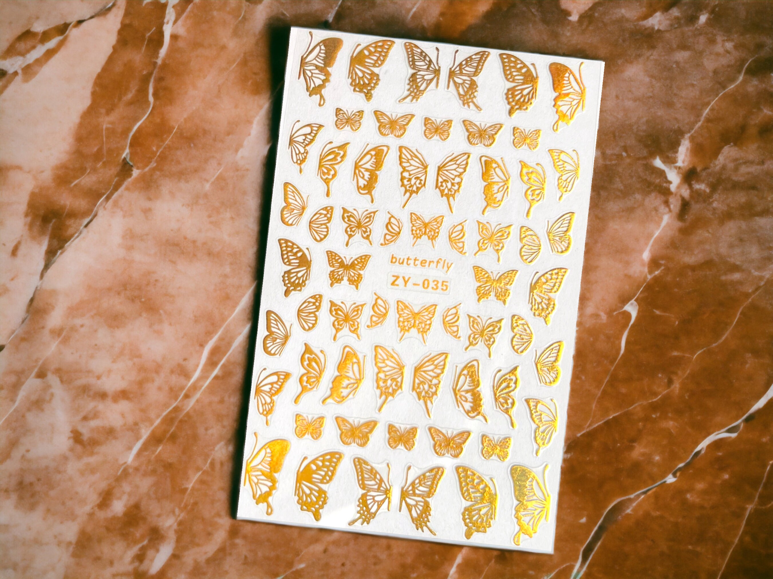 Gold Butterfly Sticker, 3D Butterfly Sticker, Butterfly Nail Sticker ...