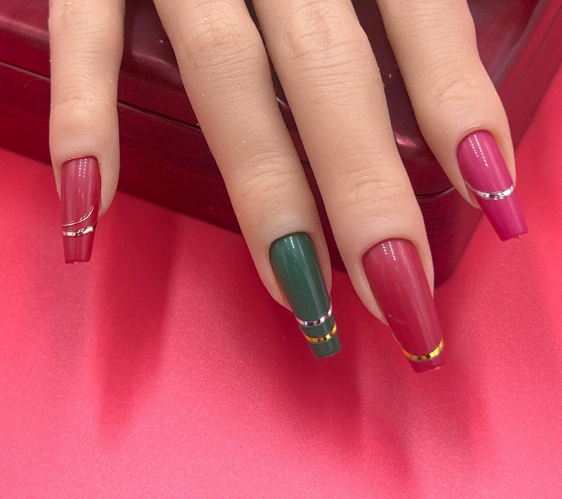 Gold/silver/rose Gold Stripe Line Nail Sticker, Silver Line Sticker ...