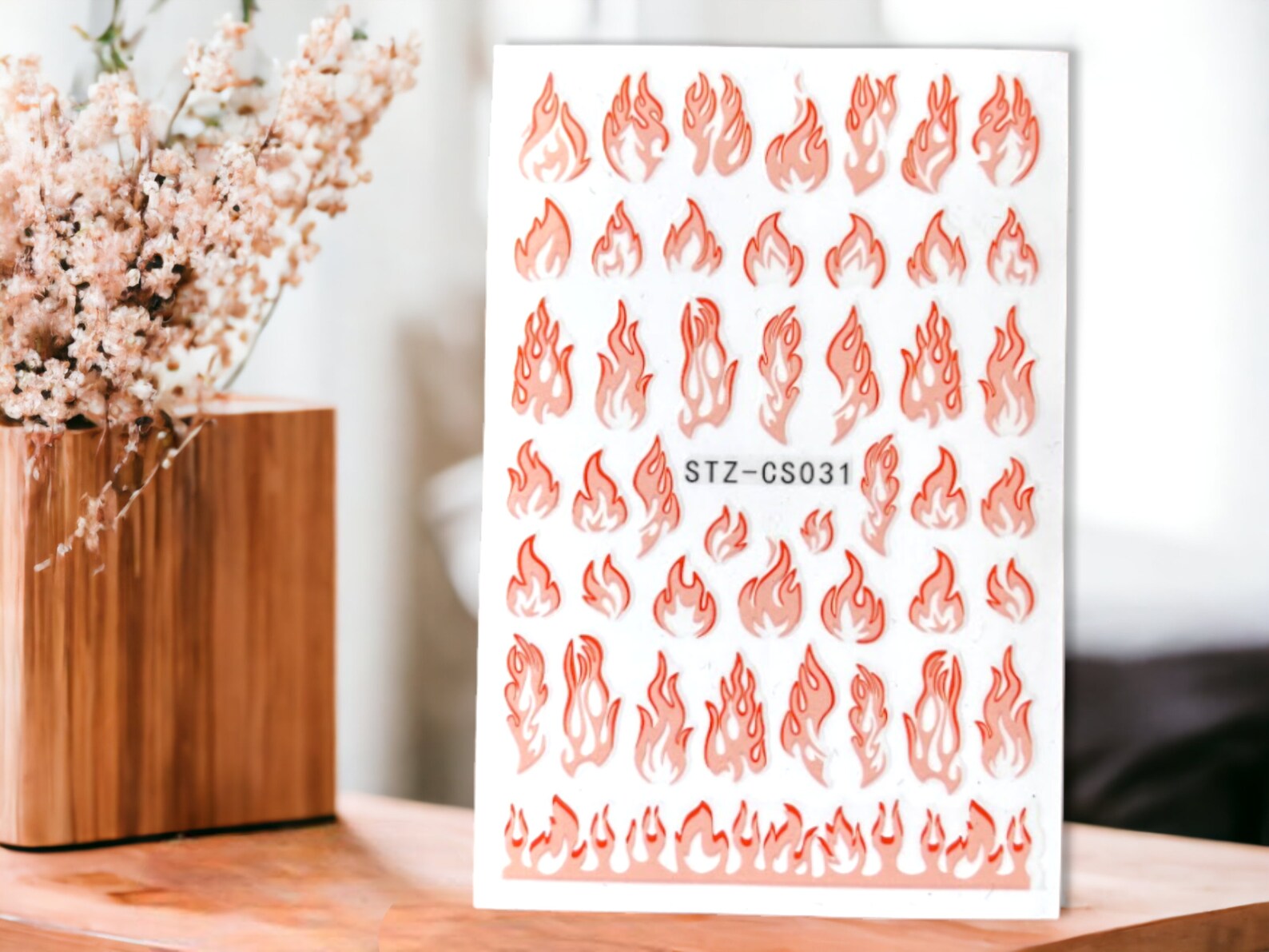 Pink and Red Fire Nail Sticker, Pink Fire Sticker, Pink Fire Nail ...