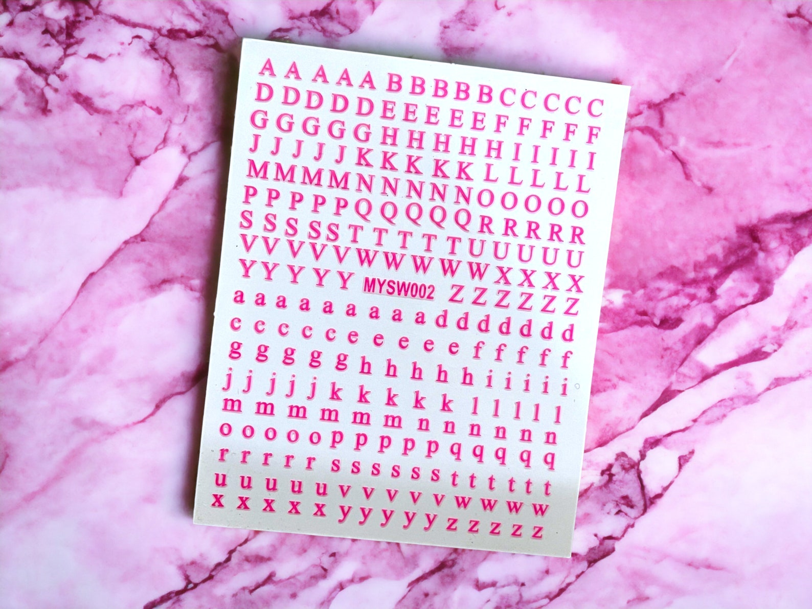 Hot Pink Letters Sticker, Pink Alphabet Sticker, Pink Letters Nail ...