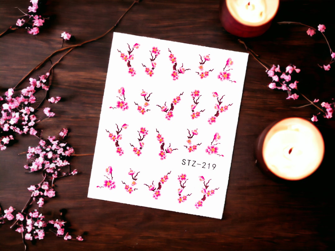 Cherry Blossoms Water Decal Sticker, Cherry Blossom Water Decal, Nail Sticker, Water Decal ...