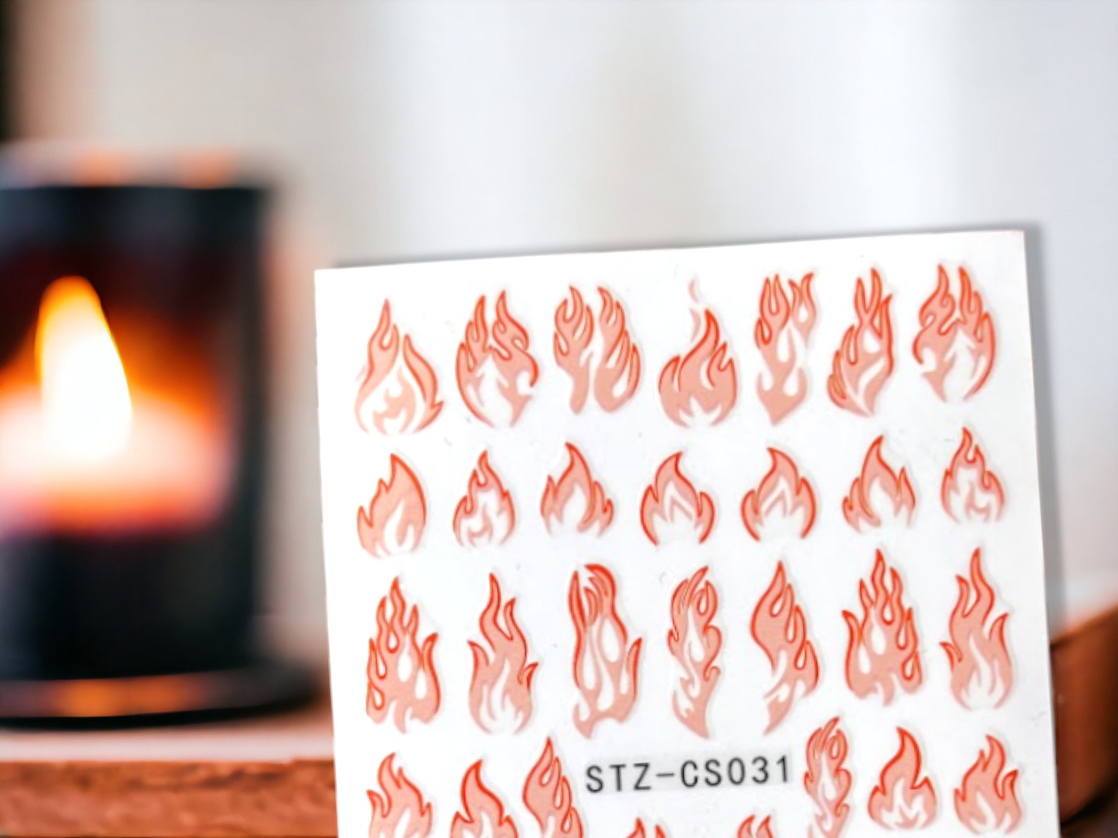 Pink and Red Fire Nail Sticker, Pink Fire Sticker, Pink Fire Nail ...