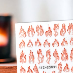 Pink and Red Fire Nail Sticker, Pink Fire Sticker, Pink Fire Nail ...