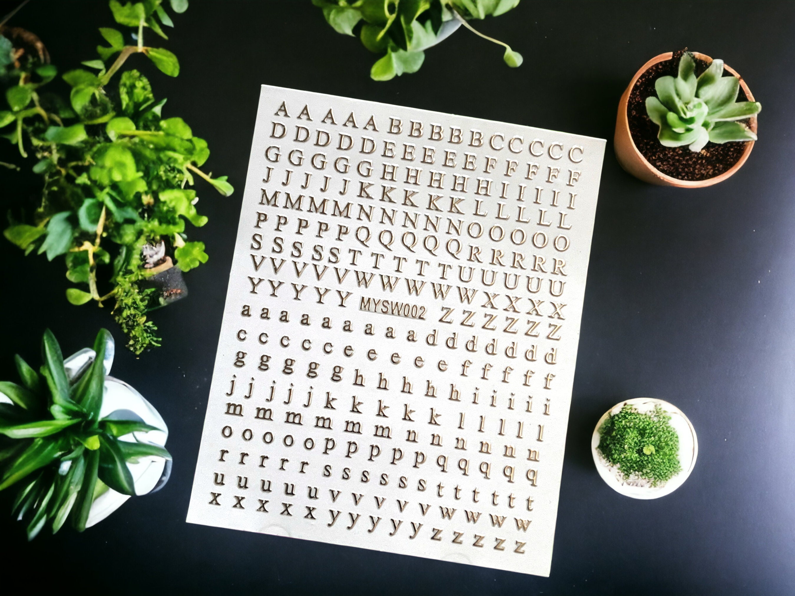 Silver Letters Sticker, Silver Alphabet Sticker, Silver Letters Nail ...