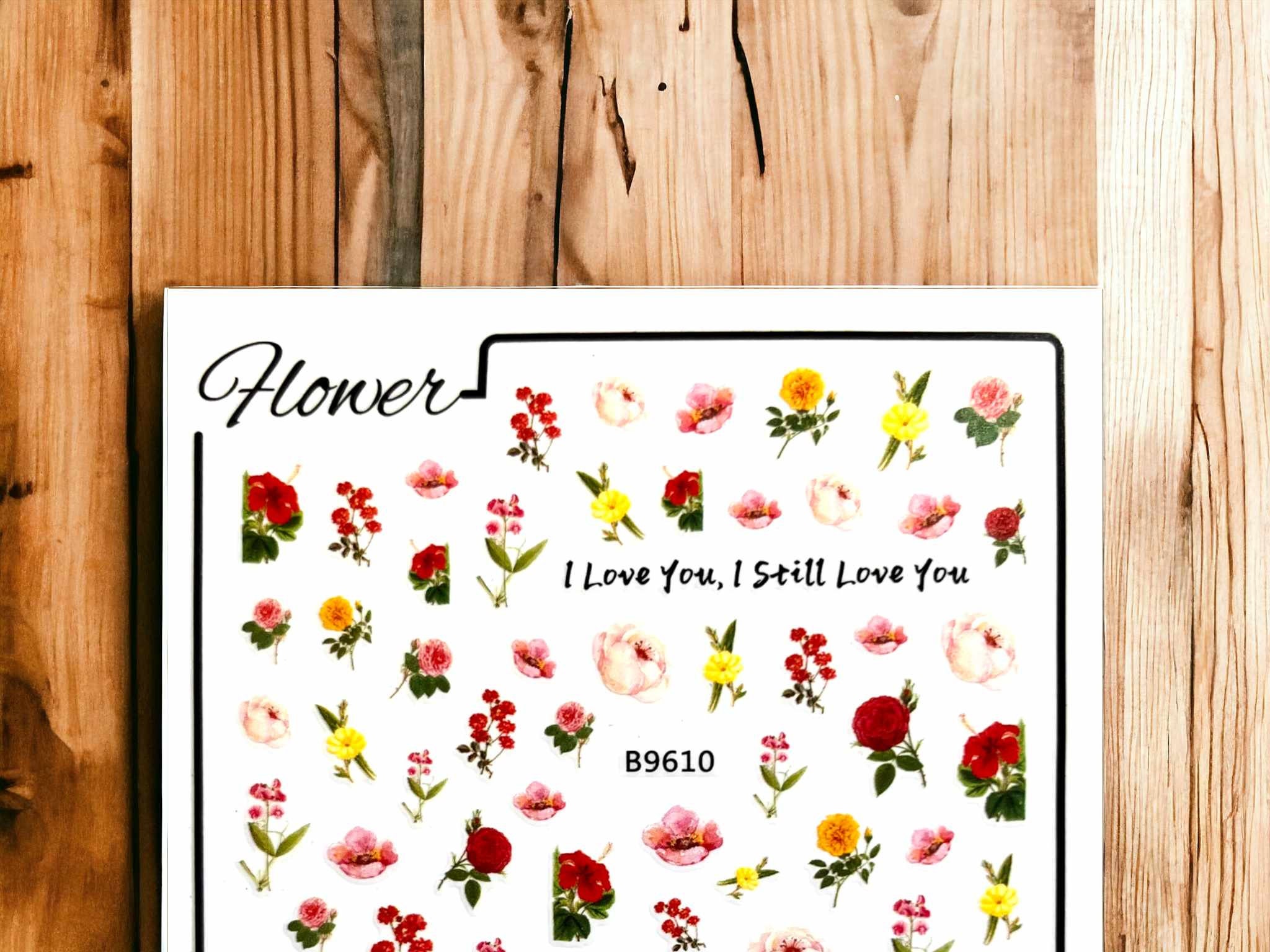 Colorful Flower Nail Stickers, Flower Nail Stickers, Colorful Flower ...