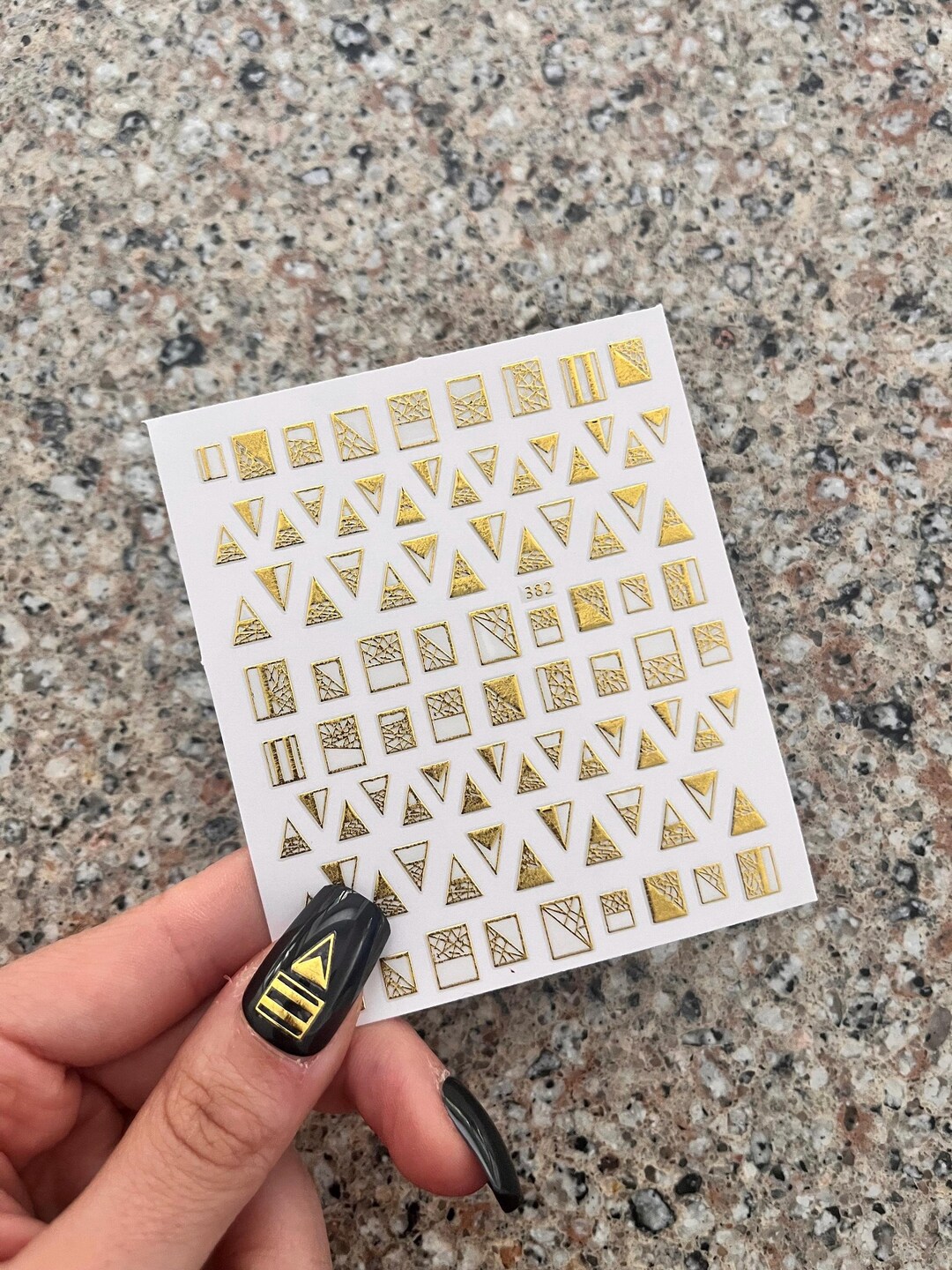 Gold Triangle Nail Stickers, Gold Triangle Stickers, Nail Stickers ...