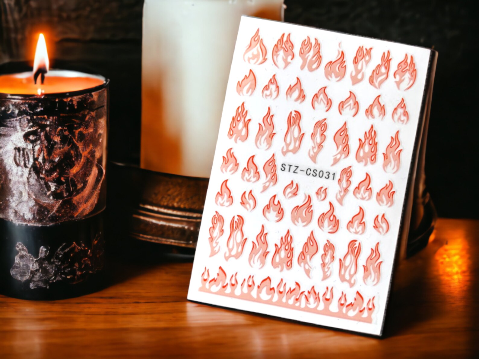 Pink and Red Fire Nail Sticker, Pink Fire Sticker, Pink Fire Nail ...