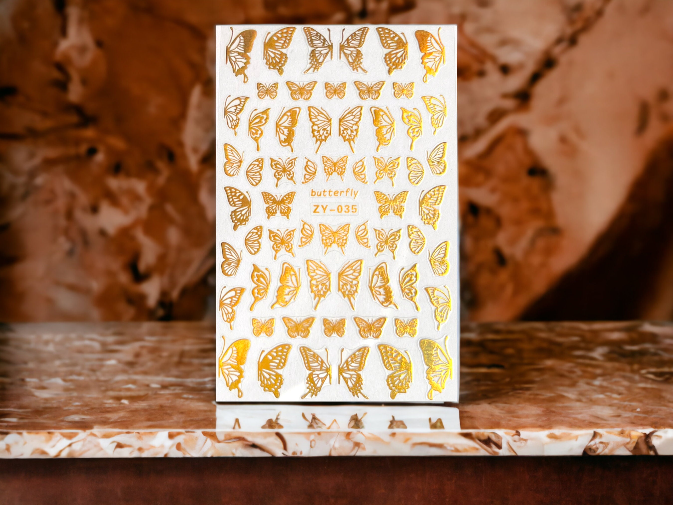 Gold Butterfly Sticker, 3D Butterfly Sticker, Butterfly Nail Sticker ...