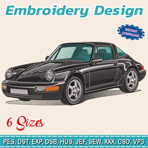 Embroidery Design / Porsche 964 / Sports Car / 6 Different Sizes ...