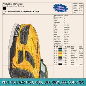 Embroidery Design / Mercedez Fr/ Sports Car / 3 Different Sizes ...