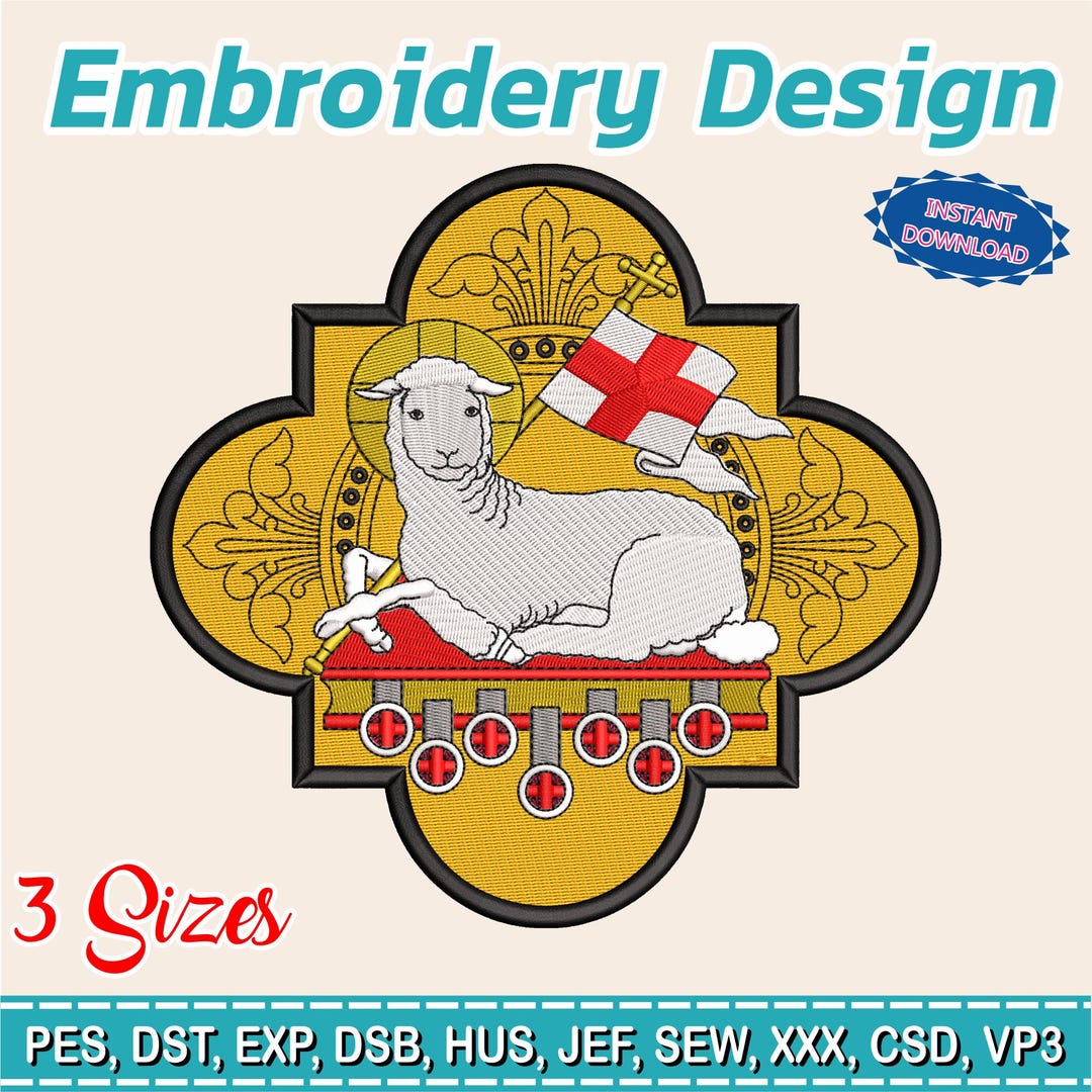 Agnus Dei Embroidery Design | Lamb of God | Christian Machine ...